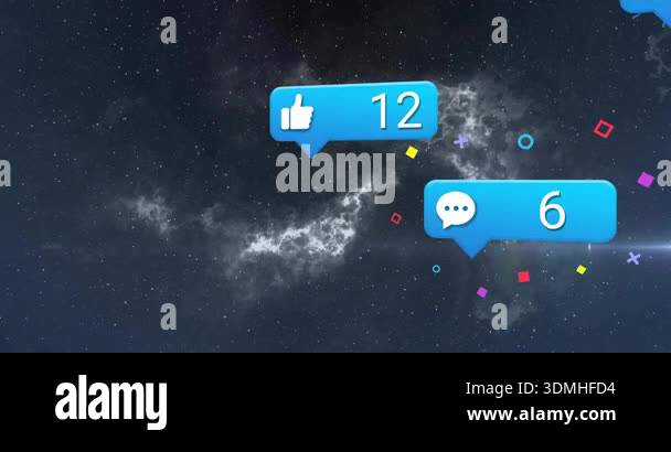 On opening nebula animating while notification bubbles drifting ...