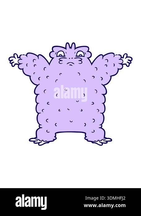 neon light effect animation of cartoon yeti Stock Video Footage - Alamy