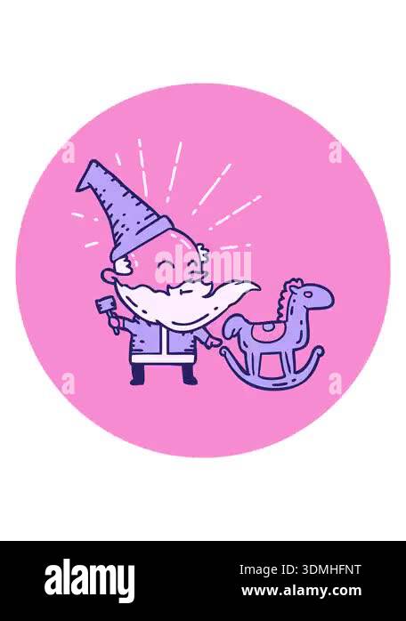 shivering motion animation of icon of a tattoo style santa claus ...