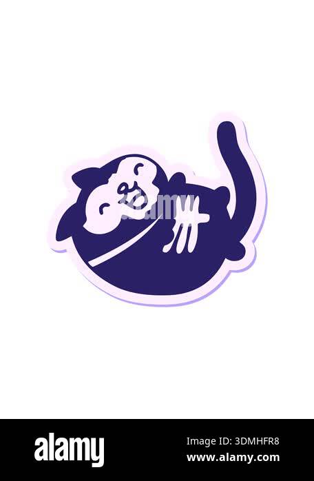 popping motion animation of halloween cat sticker Stock Video Footage ...