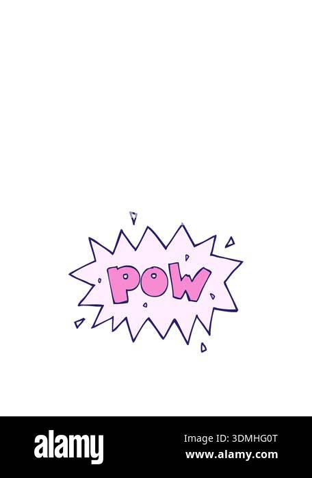 stretching up animation of cartoon comic book pow symbol Stock Video ...