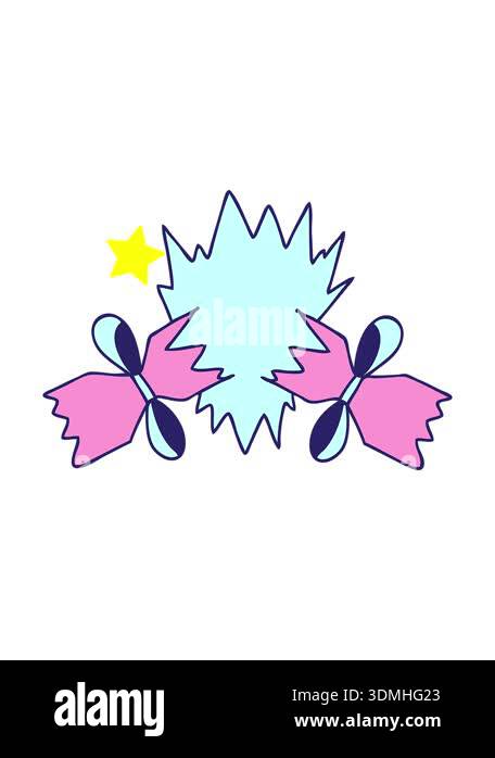 twinkling stars effect animation of hand drawn quirky cartoon pulled ...