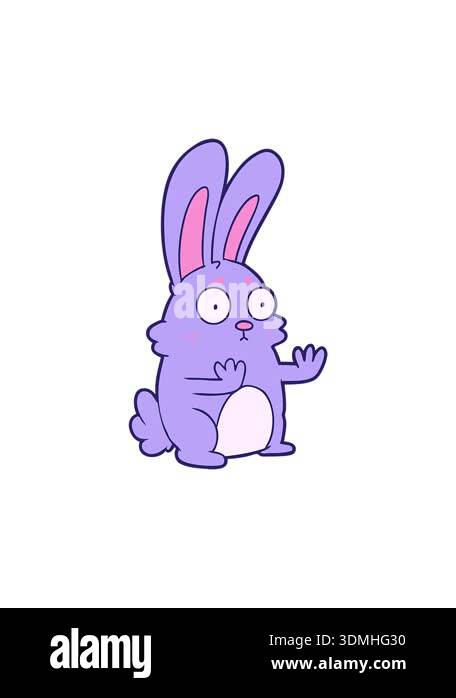 attention grabbing animation of a cartoon scared rabbit Stock Video ...