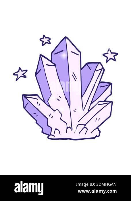 glitter effect animation of cartoon doodle magic crystal Stock Video ...