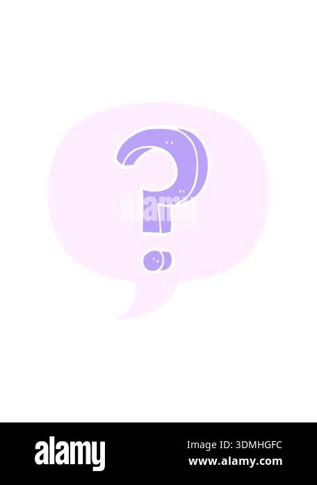 popping motion animation of question mark with speech bubble in retro ...