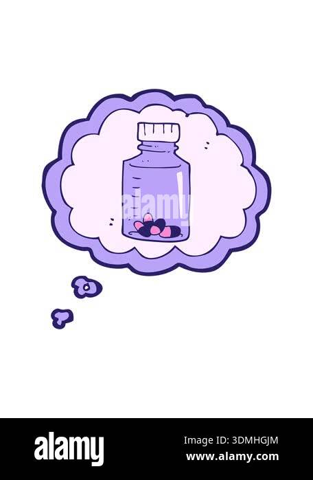 pressure popping animation of freehand drawn thought bubble cartoon jar ...