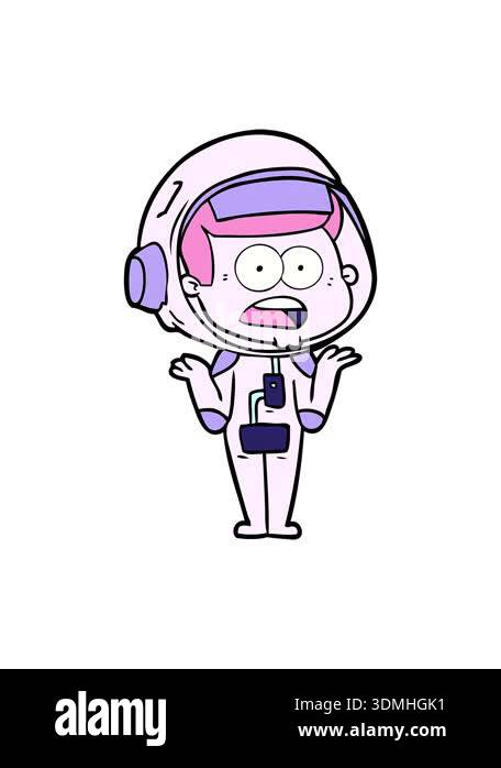 shine light effect animation of cartoon surprised astronaut Stock Video ...