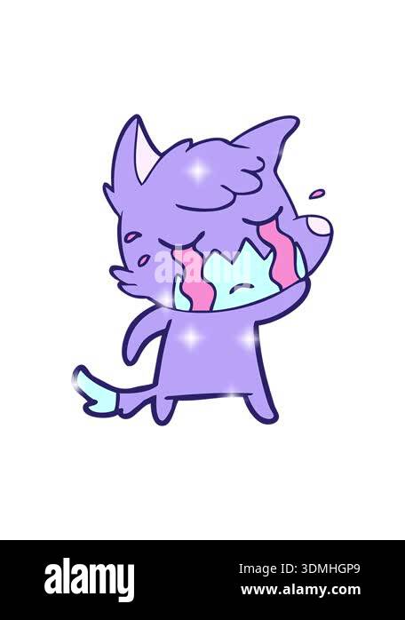 glitter effect animation of sad fox cartoon character Stock Video ...