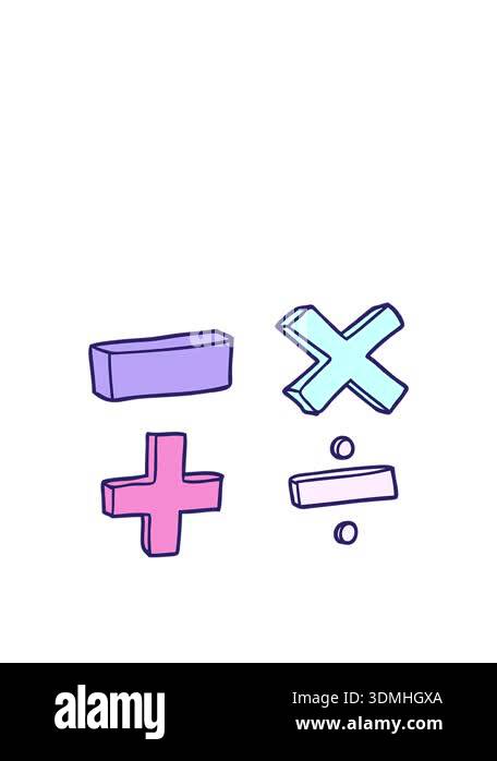 jumping motion animation of cartoon math symbols Stock Video Footage ...