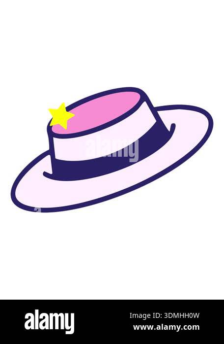 twinkling stars effect animation of traditional brazilian hat with brim ...