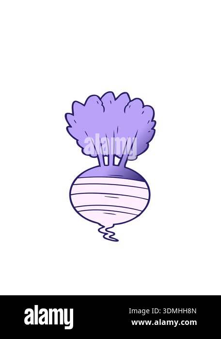 bobbing motion animation of cartoon of a root vegetable Stock Video ...