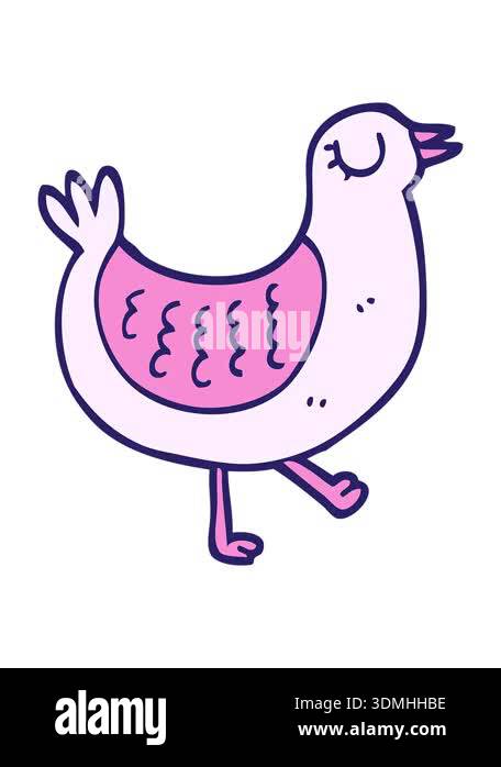 shaking motion animation of hand drawn doodle style cartoon bird Stock ...
