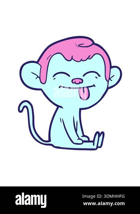 bobbing motion animation of funny cartoon monkey sitting Stock Video ...