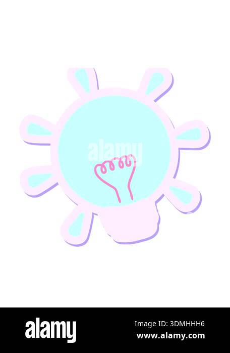 power up animation of electric light bulb sticker Stock Video Footage ...