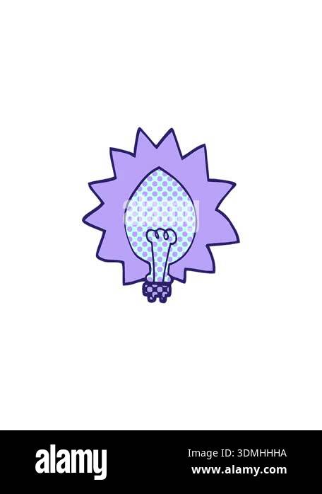 starburst effect animation of cartoon doodle light bulb Stock Video ...