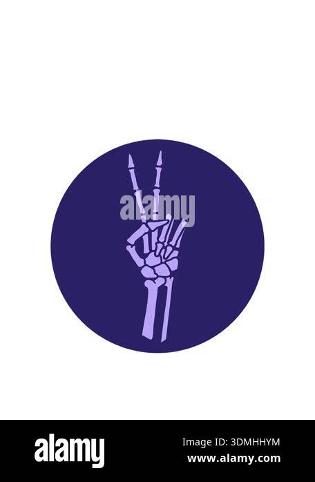 jumping motion animation of skeleton giving a peace sign cartoon Stock ...