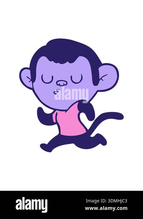bob and pause animation of cartoon monkey Stock Video Footage - Alamy