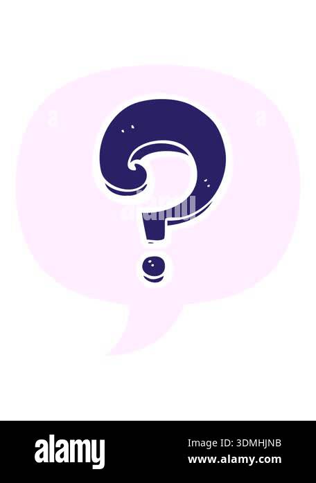 shivering motion animation of cartoon question mark with speech bubble ...