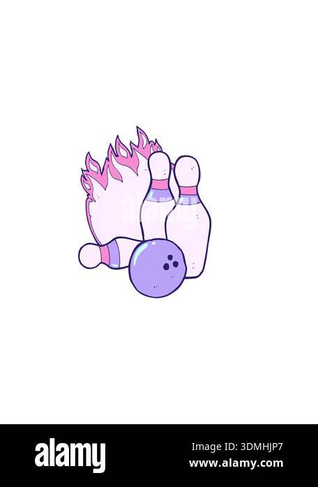 horizontally vibrating animation of cartoon ten pin bowling Stock Video ...