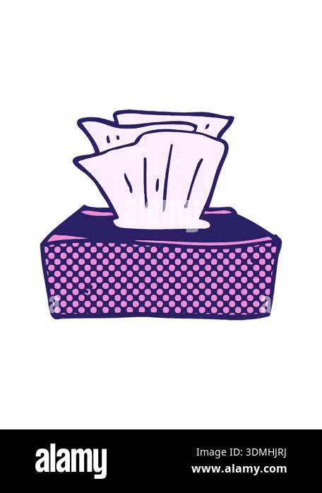 spinning motion animation of cartoon doodle box of tissues Stock Video ...