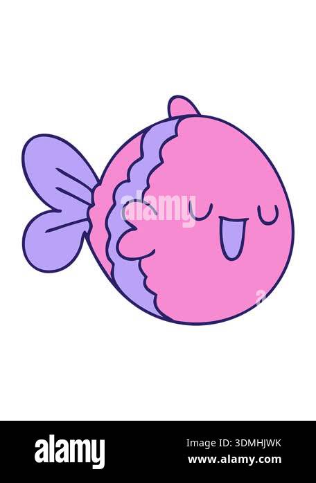 bobbing motion animation of quirky cartoon fish Stock Video Footage - Alamy