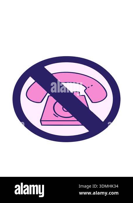 bobbing motion animation of cartoon of a no phones allowed sign Stock ...