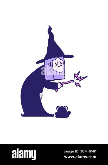 bobbing motion animation of cartoon witch design Stock Video Footage ...