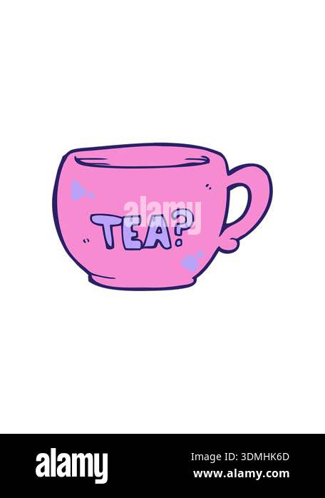 shine light effect animation of cartoon cup of tea Stock Video Footage ...