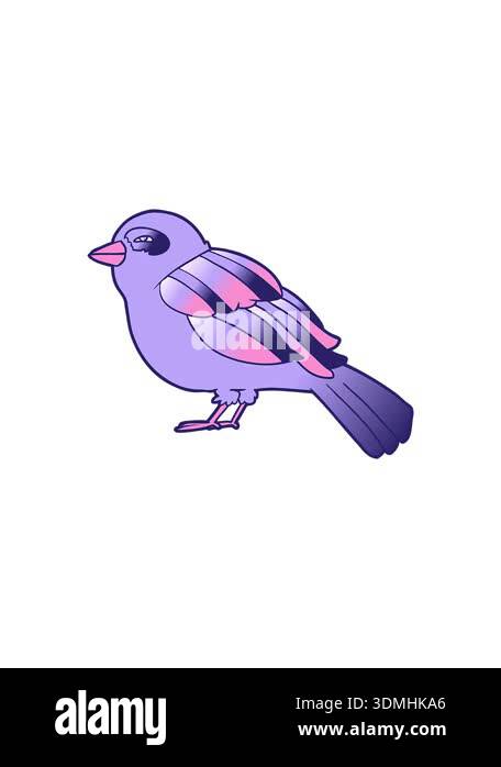 radioactive glowing animation of cartoon of bright bird Stock Video ...