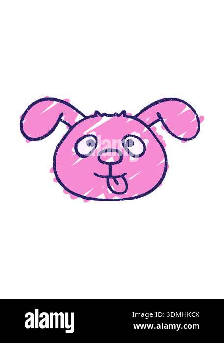 shivering motion animation of Puppy Face Chalk Drawing Stock Video ...
