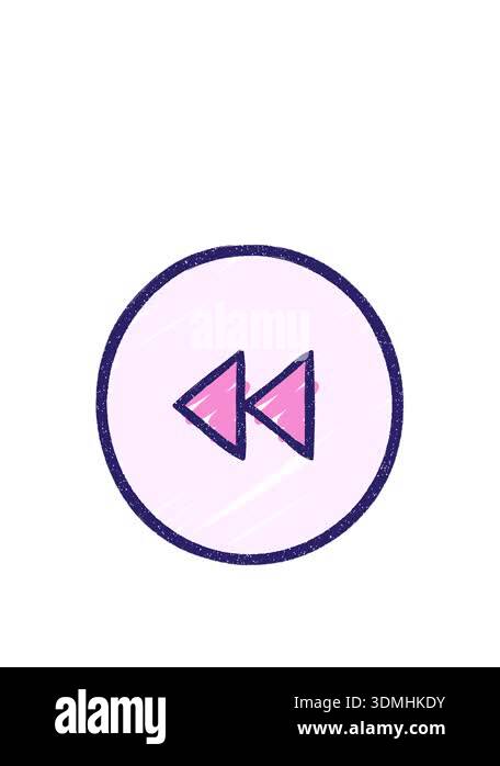stretching up animation of Rewind Symbol Chalk Drawing Stock Video ...