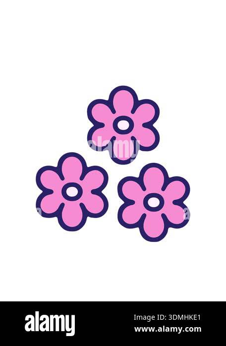 blinking radial lines animation of cartoon element of a flower Stock ...