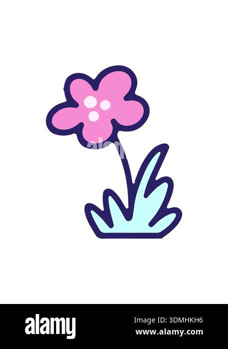attention grabbing animation of drawing of a simple flower design Stock ...