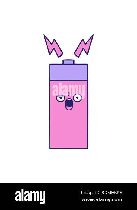 jiggle and pause animation of cartoon drawing of a battery Stock Video ...