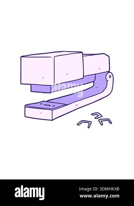 attention grabbing animation of cartoon office stapler Stock Video ...
