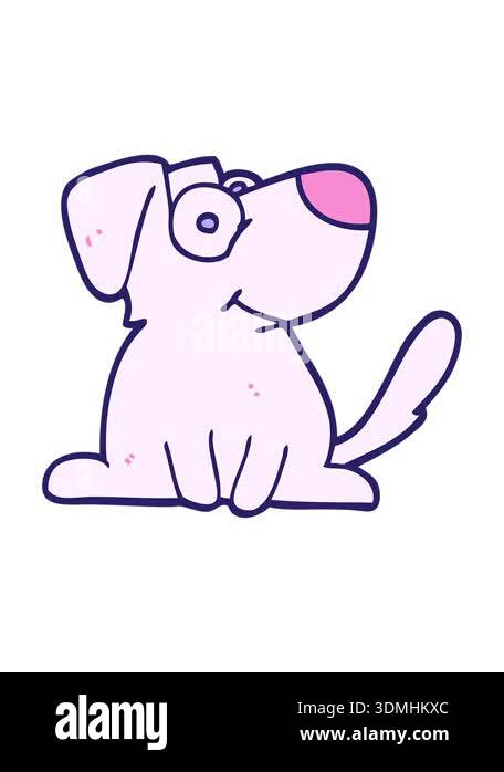 shaking motion animation of a hand drawn doodle style cartoon happy dog ...