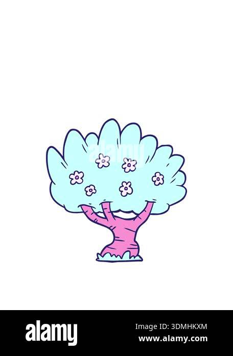 stretching up animation of cartoon tree illustration Stock Video ...