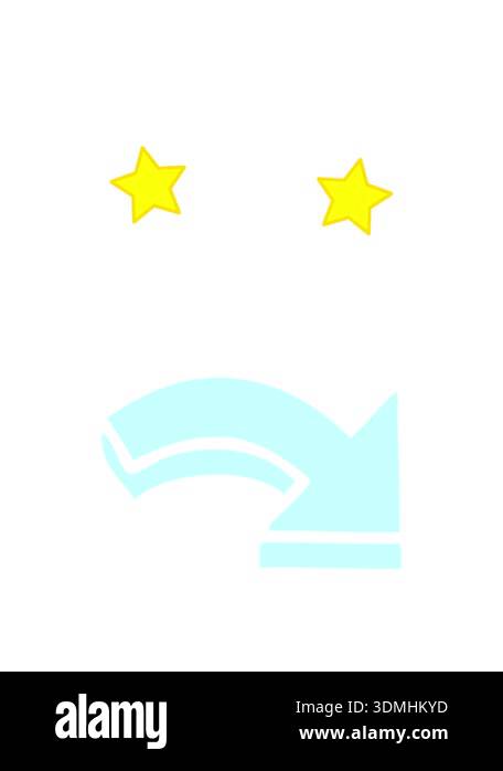 spinning stars animation of flat symbol of a pointing arrow icon Stock ...