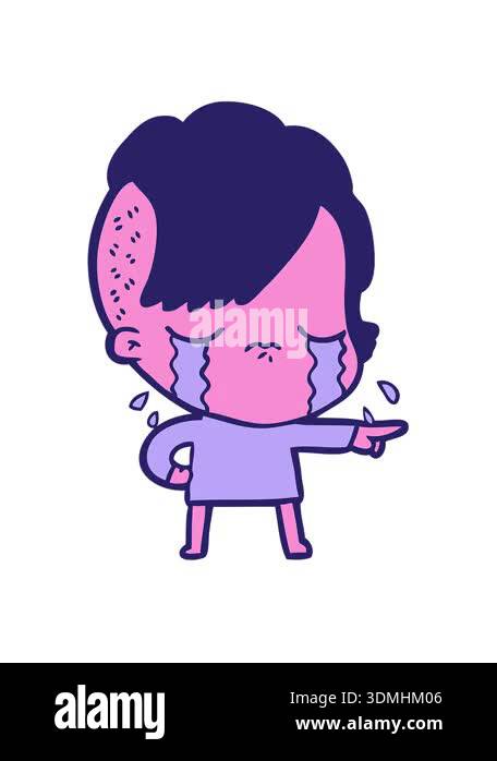 vibrating motion animation of cartoon crying girl accusing Stock Video ...