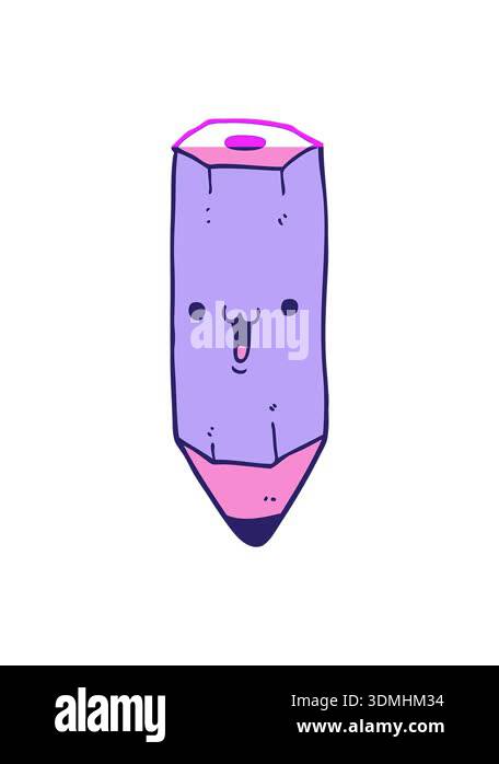 power up animation of happy cartoon pencil Stock Video Footage - Alamy