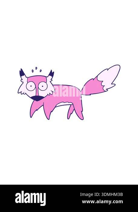 spinning motion animation of cartoon startled fox Stock Video Footage ...