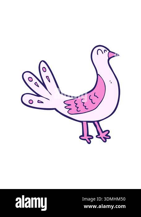 spinning motion animation of retro cartoon of cute bird Stock Video ...