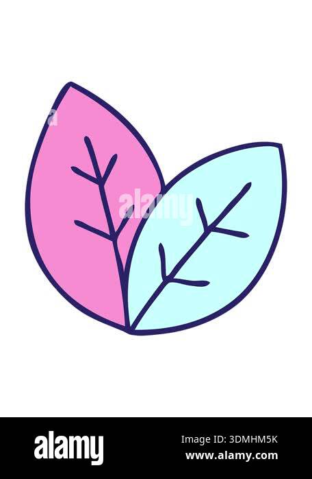 shine light effect animation of hand drawn quirky cartoon leaves Stock ...