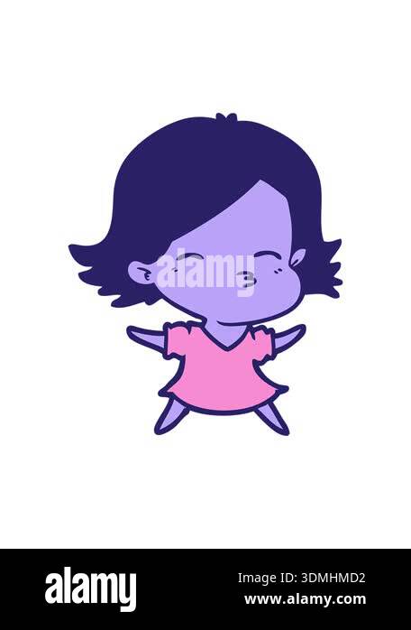 popping motion animation of cartoon character woman in neon Stock Video ...