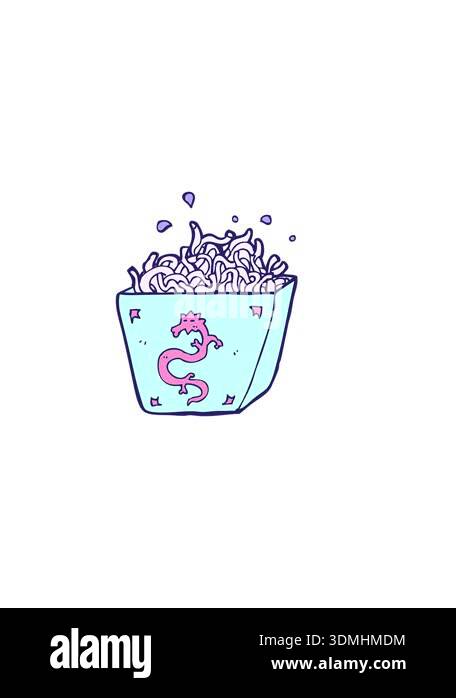 horizontally vibrating animation of cartoon noodle box Stock Video ...