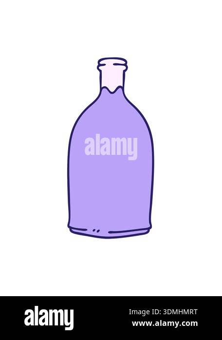 vibrating motion animation of hand drawn quirky cartoon red wine bottle ...