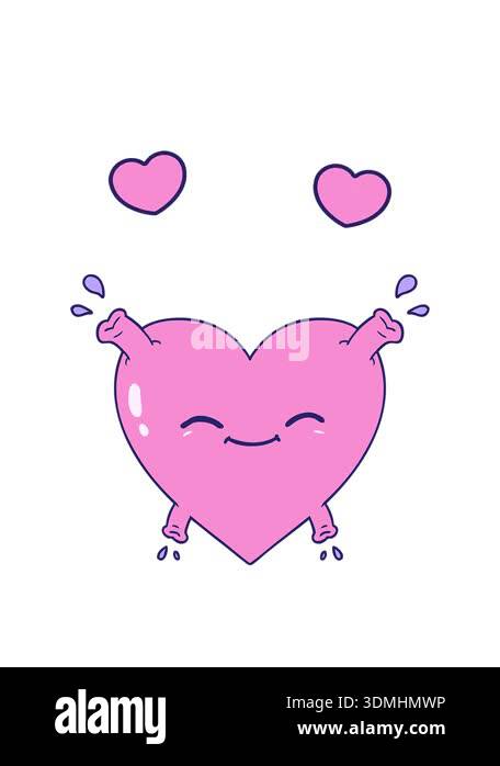 spinning hearts animation of cartoon happy heart Stock Video Footage ...