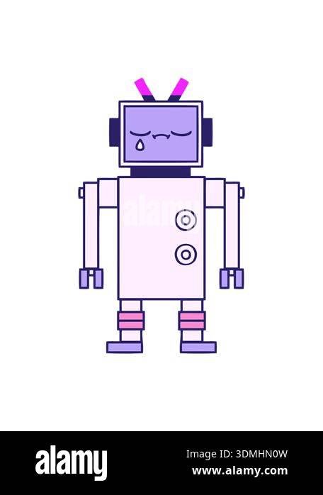 power up animation of cartoon of a robot illustration Stock Video ...