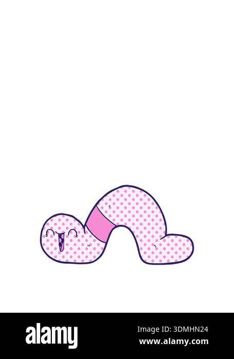 stretching up animation of a cartoon worm Stock Video Footage - Alamy