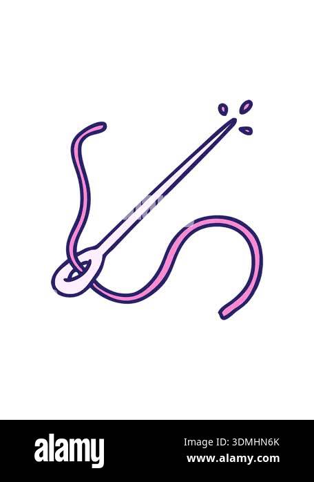 spinning motion animation of cartoon of a needle and thread Stock Video ...